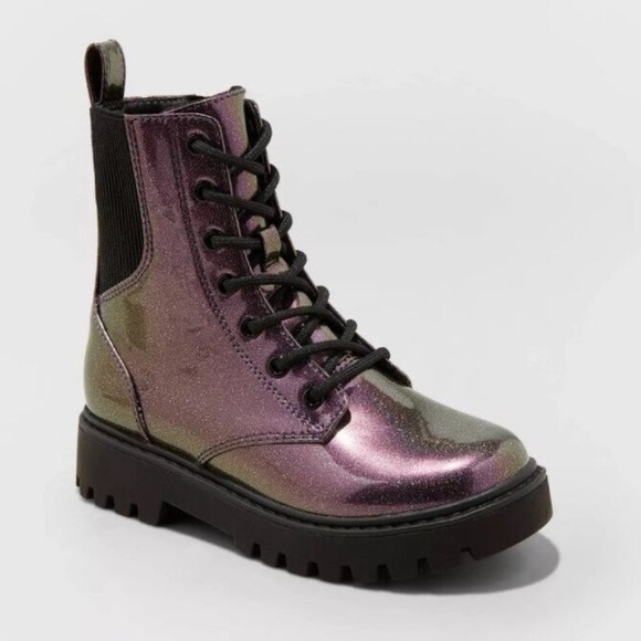 art class | Shoes | Girls Art Class Rochelle Purple Glitter Combat ...